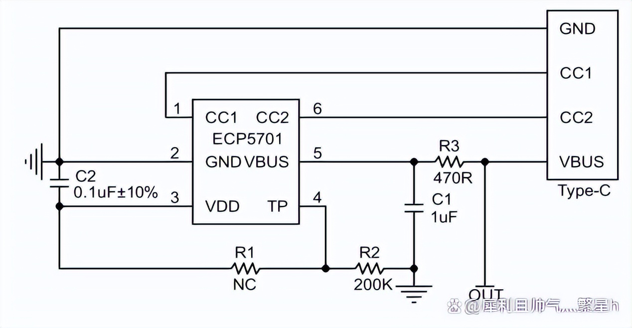 PD protocol chip, ECP5701 supports 5V, 9V, 12V, 15V, 20V voltage output ...