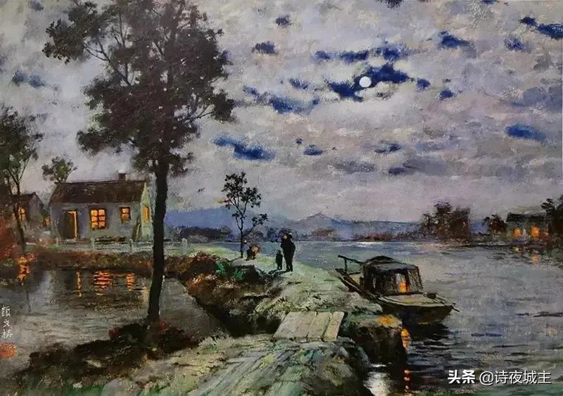 The painting master Yan Wenliang landscape oil painting style is ...