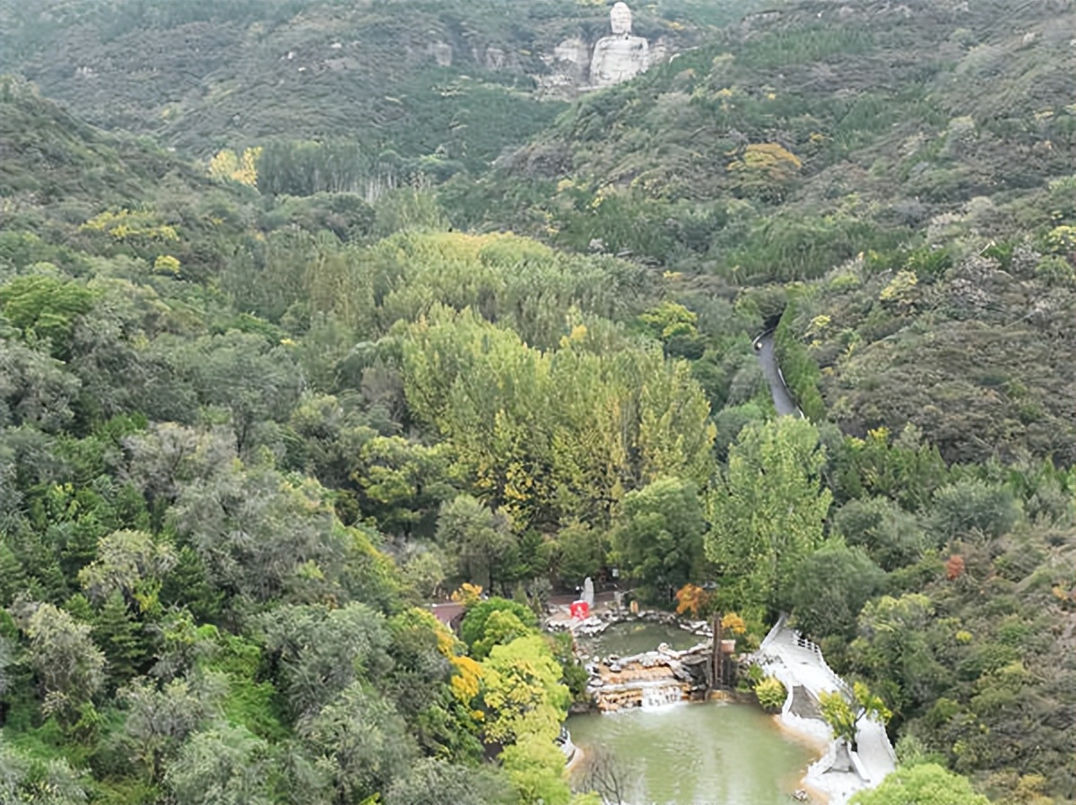 Aerial photography of Mengshan Giant Buddha: China's oldest cliff stone ...