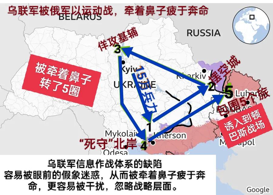 The map of the battlefield situation from different perspectives in ...
