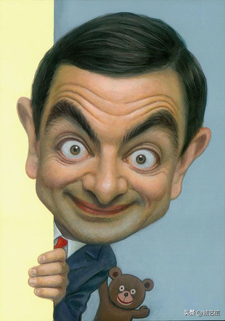 "Mr Bean" Rowan Atkinson cartoon portrait - iNEWS