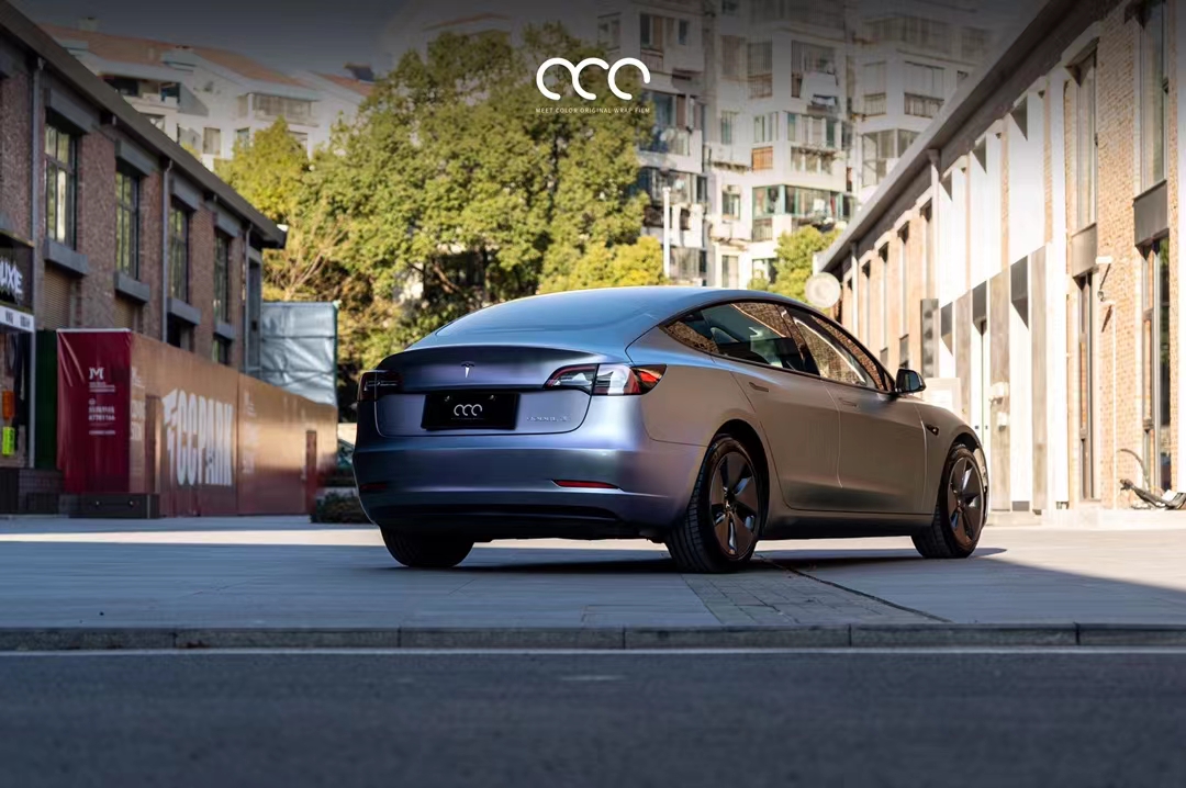 Tesla MODEL3 Diffuse color change film Capri gray purple, romantic and ...