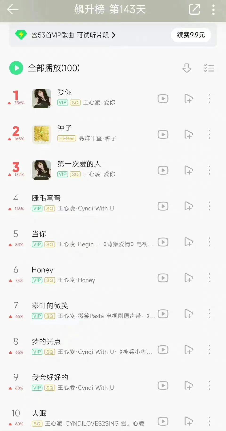 Wang Xinling dominates the QQ music list, nine out of ten - iNEWS