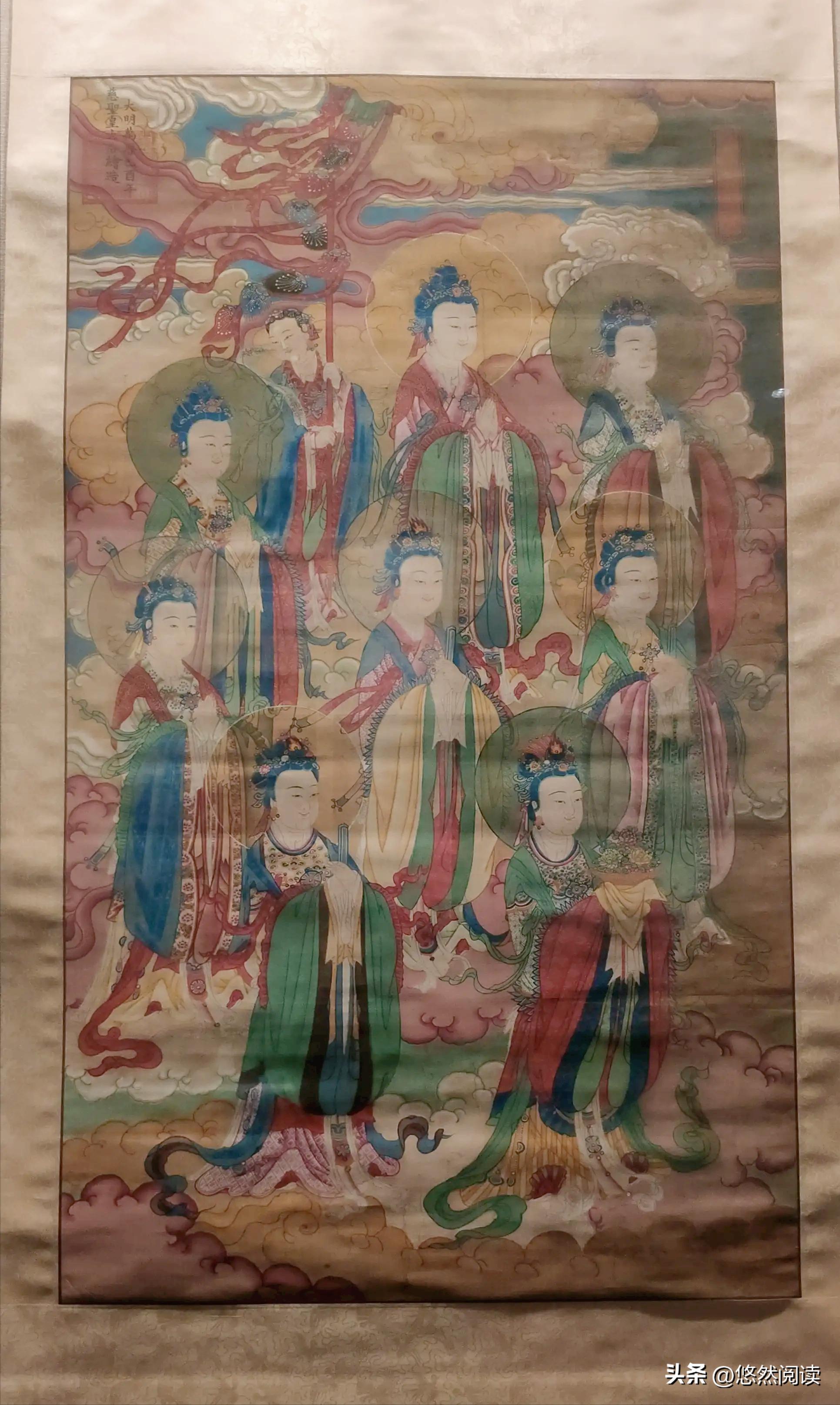 Empress Dowager Mercy's style, the axis of the images of the four Zen ...