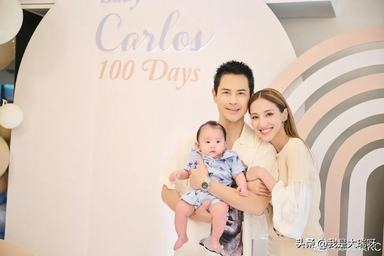 Zheng Jiaying and his wife celebrated the 100th day of their youngest ...