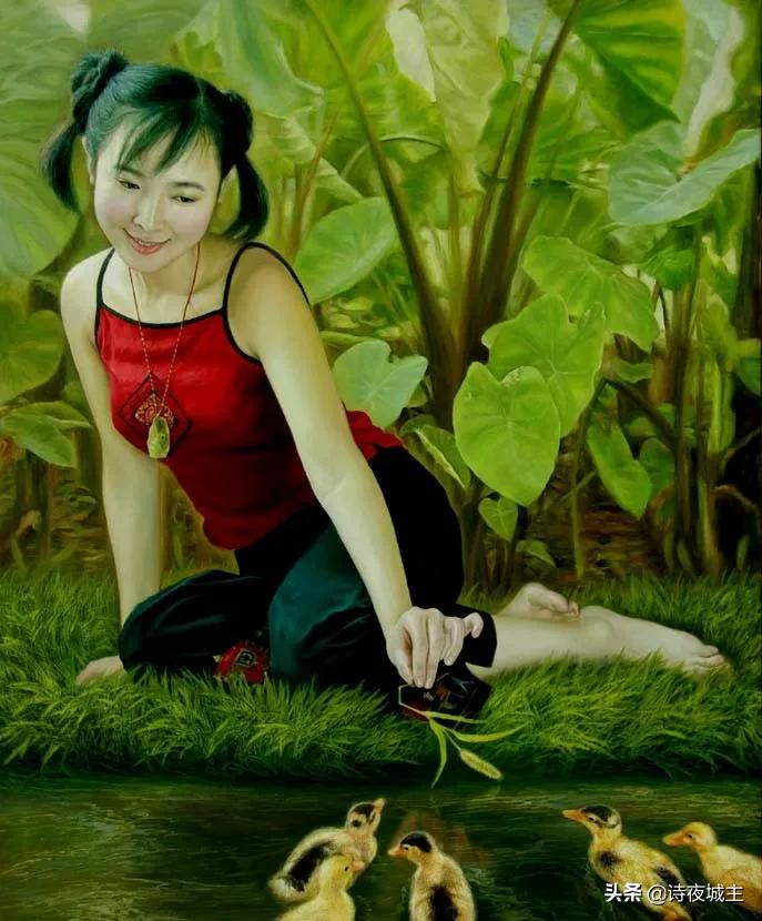 Painting master Li Zhuangping woman oil painting, plump body and ...