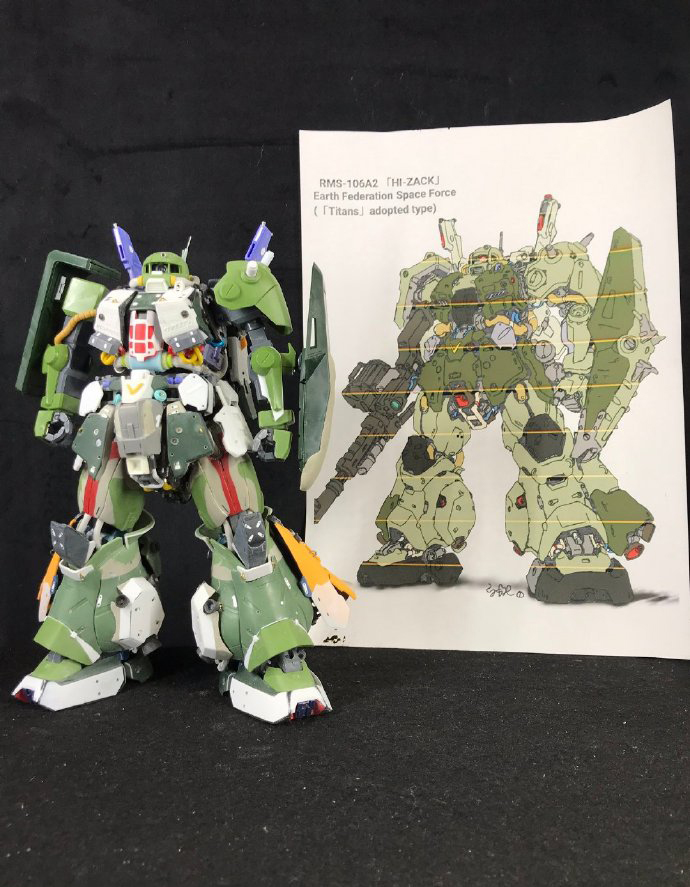 Restored illustrations, Mobile Suit Gundam 1:100 scale Gao Zhagu model ...