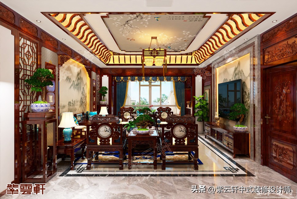 Classical Chinese home decoration design with elegant atmosphere in ...