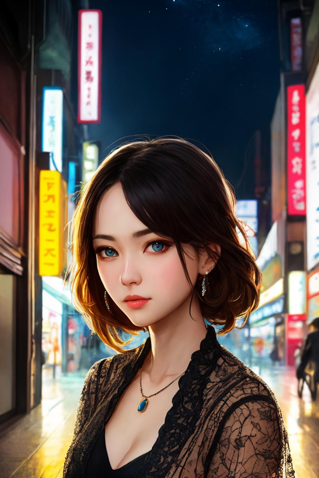 AI Painting Sharing[002]——Trend Girl in the Night - iMedia