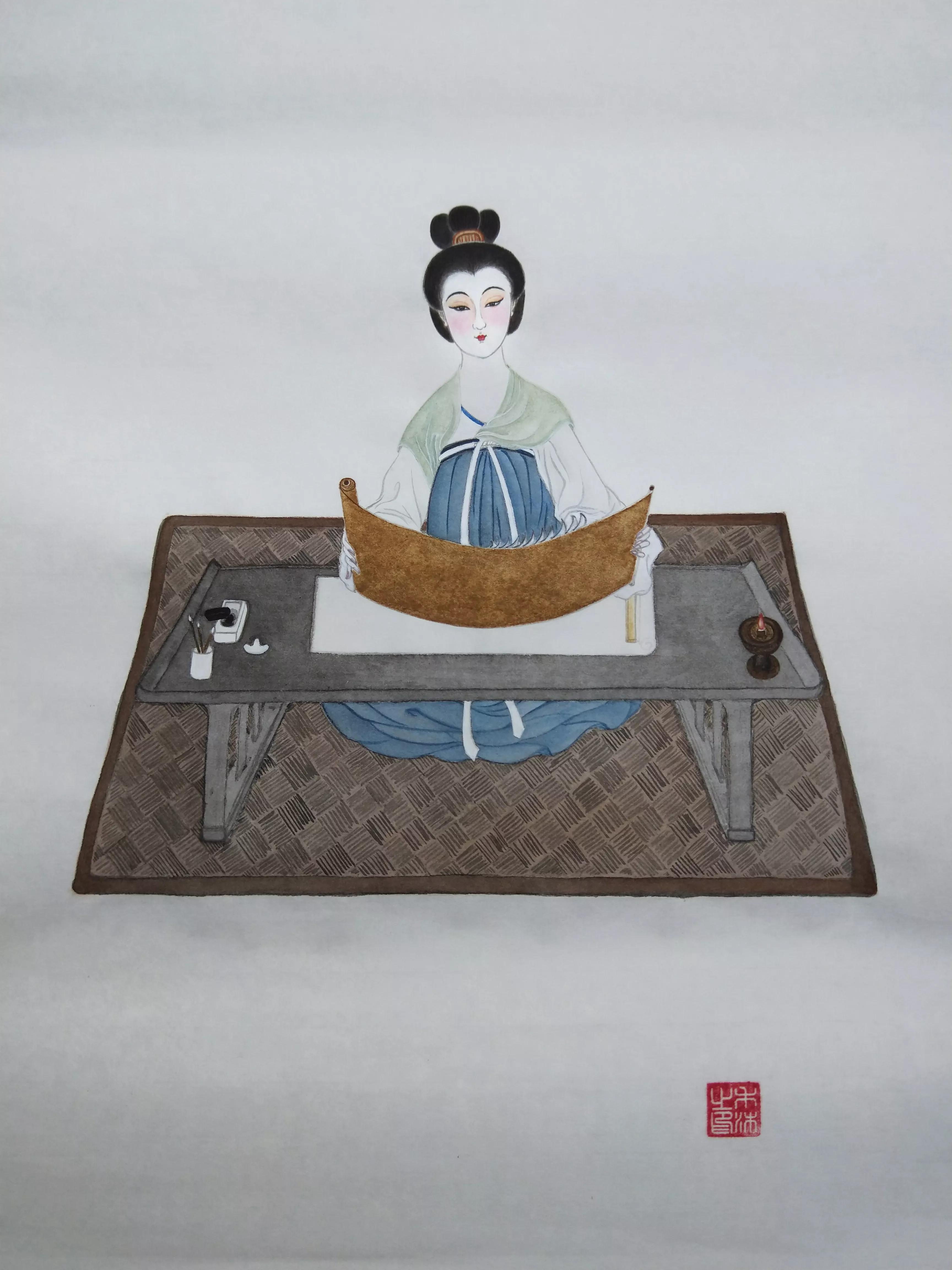 Tang Dynasty female calligrapher Wu Cailuan's calligraphy of Tang Yun ...