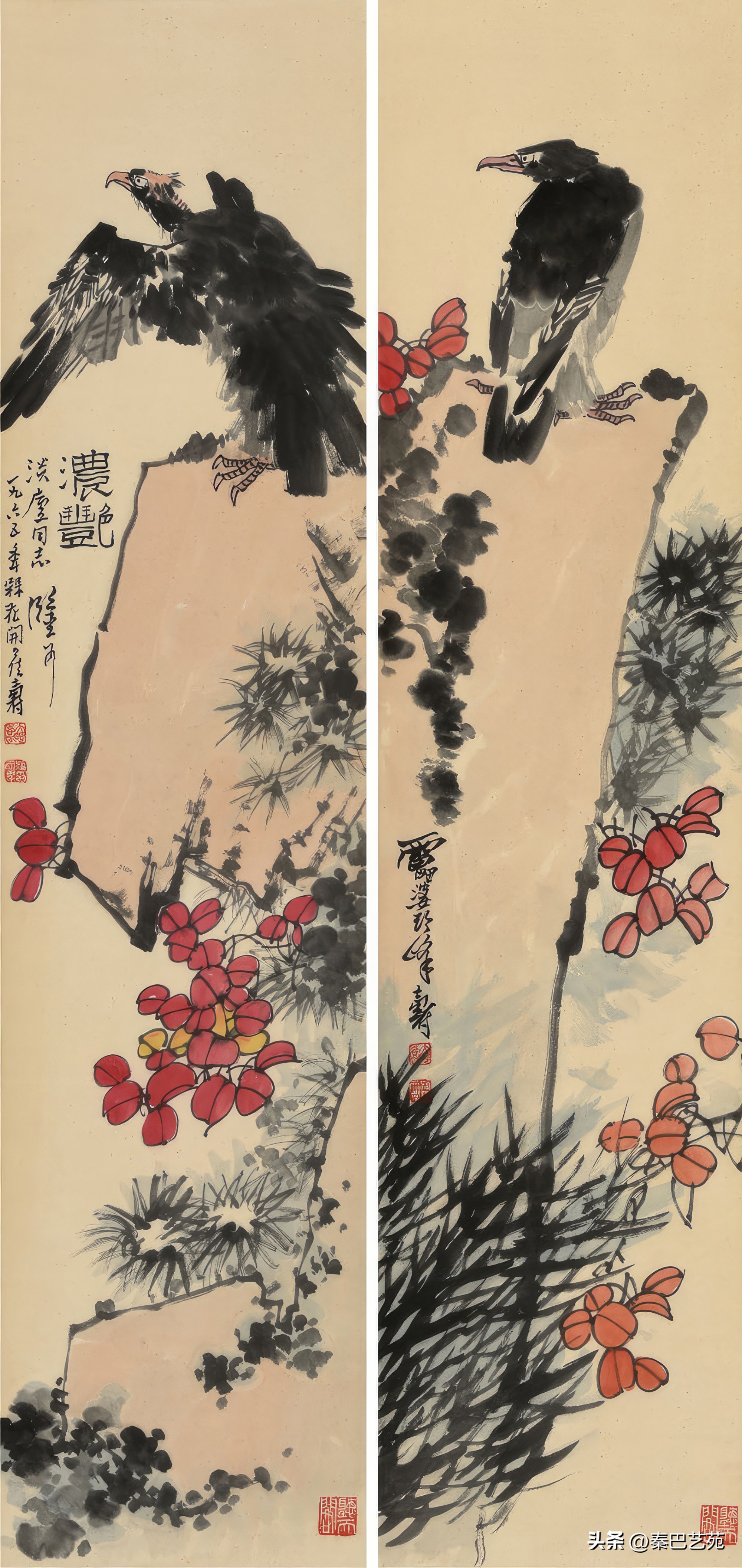 Works of Pan Tianshou, one of the four great painters at the beginning ...