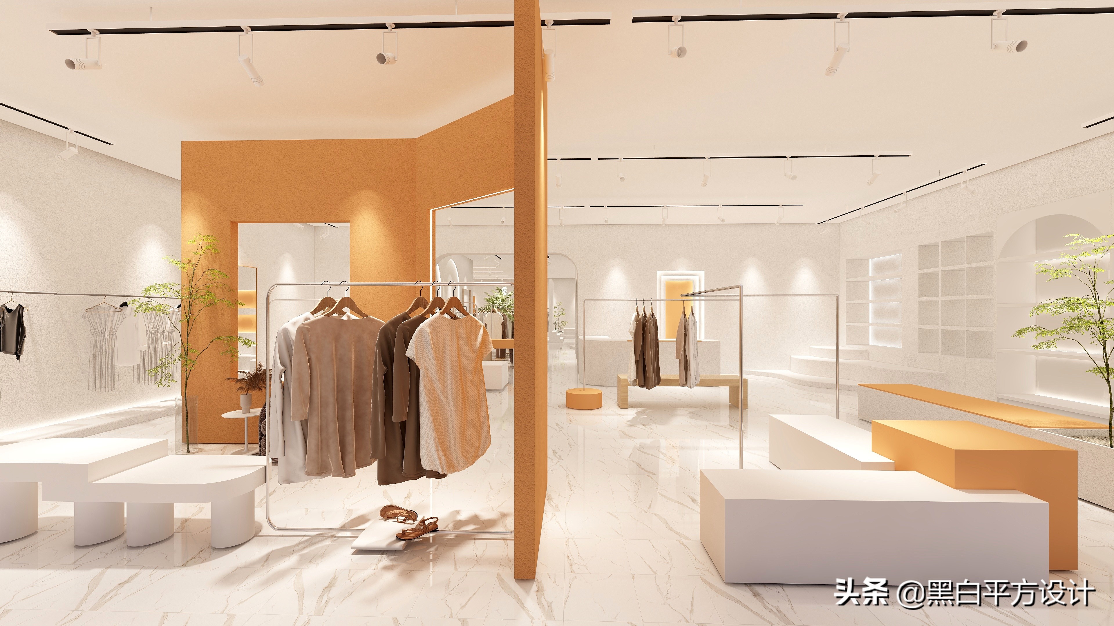 Contrast color clothing store design - iMedia