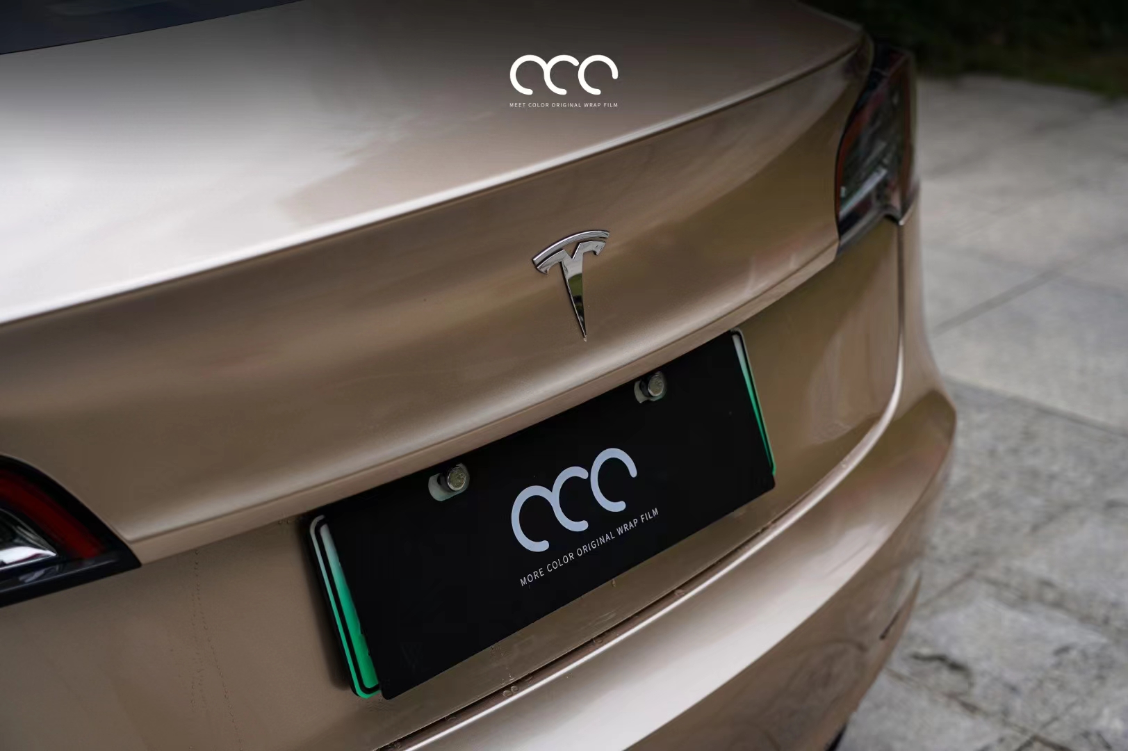 Tesla MODEL 3 Diffuse color change film metal champagne gold, gorgeous ...