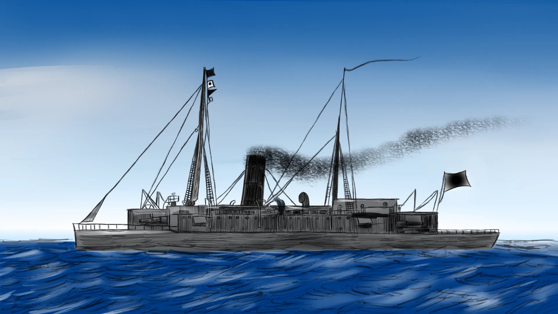 The same model as the Beiyang Navy's Chaoyong and Yangwei ships, the ...