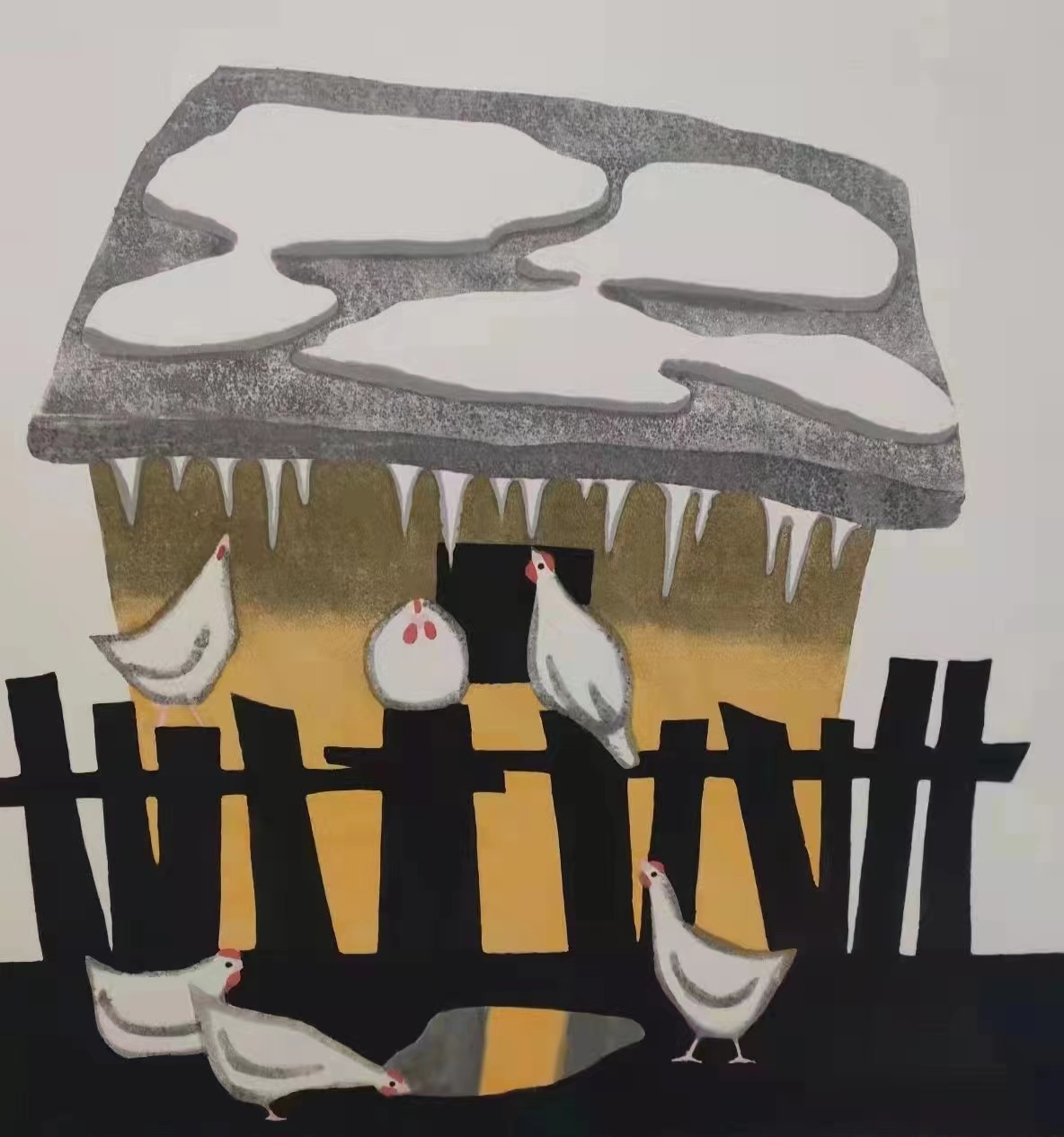 "Prosperous Small Household" - Lithograph works by famous printmaker ...