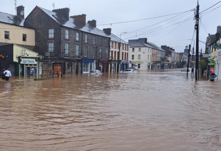 A small town in Cork, Ireland, is submerged after the worst flooding in ...