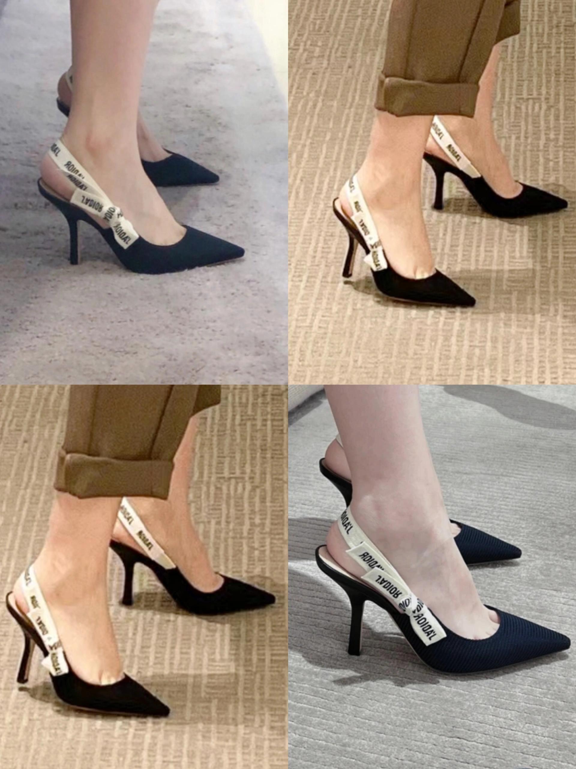 Letter ribbon bow, Dior black kitten heel - iMedia