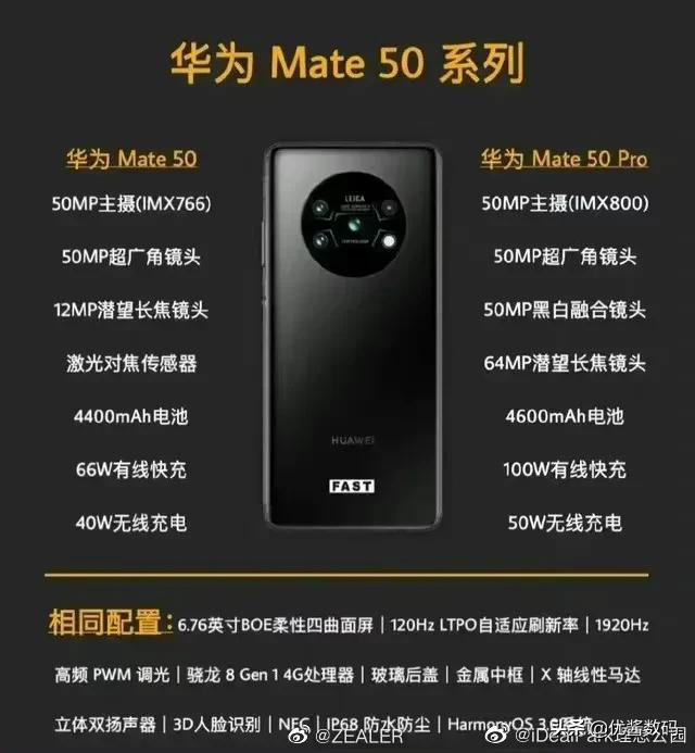 華為Mate 50系列被曝首次搭載雙晶片，驍龍8Gen1+ +自研海思NPU - 資訊咖