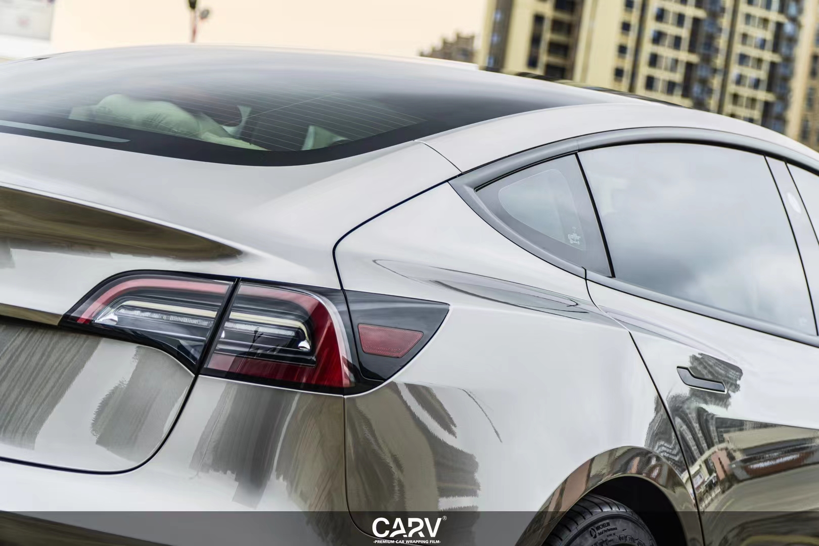 Tesla MODEL3 Carfu color changing film platinum liquid metal silver ...