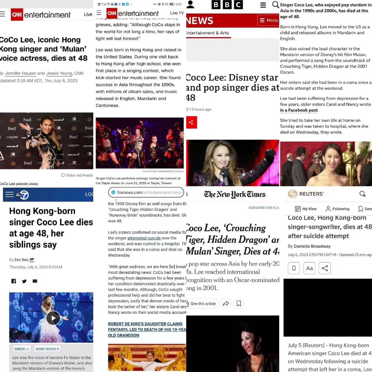 Foreign media called the death of Coco Lee the death of a superstar ...