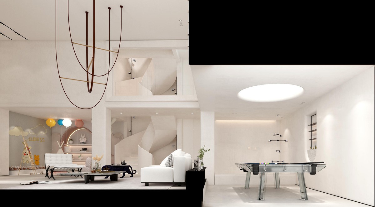 A 500㎡ modern style stacked villa, with art and fireworks, a quiet ...