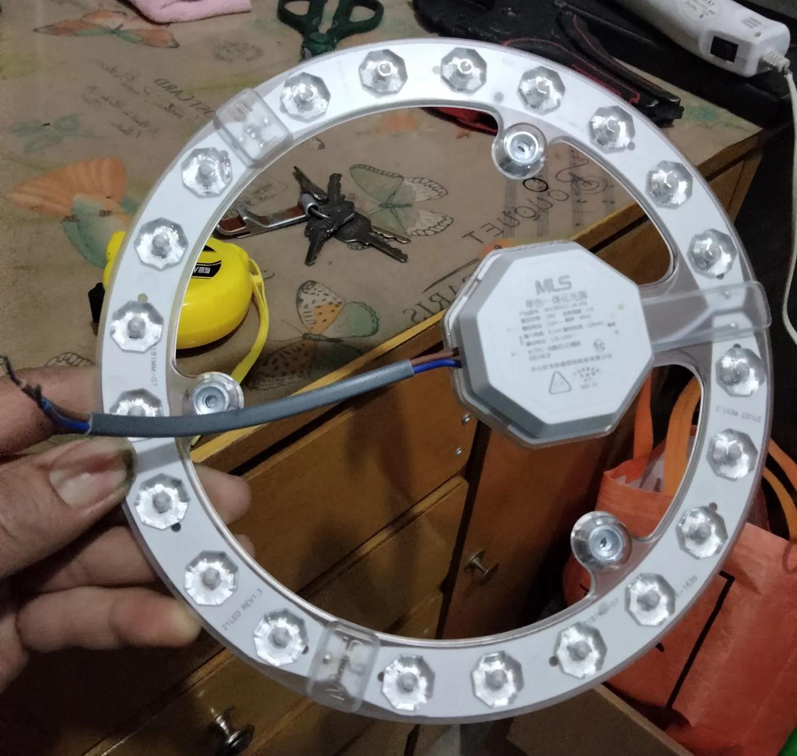 The internal structure of the wick of the 18-watt LED ceiling lamp (the ...