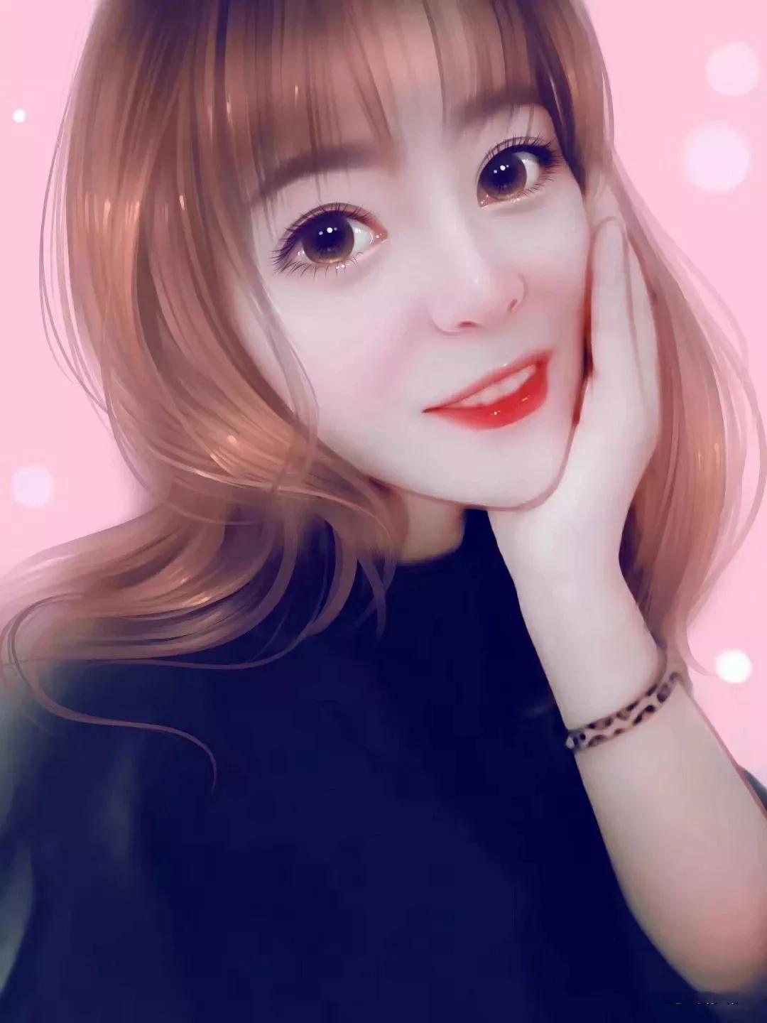 Change to a hand-painted avatar with an elegant, high-value, gentle and ...