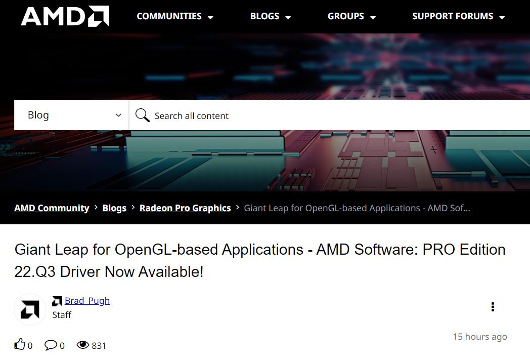 AMD PRO Edition 22.Q3 driver released, OpenGL application performance improved by up to 72% - iNEWS