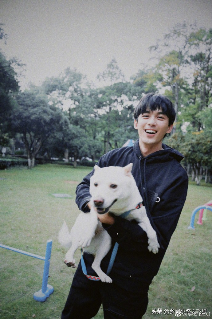 Wu Lei walks the dog in the park and takes pictures with gentleness and ...