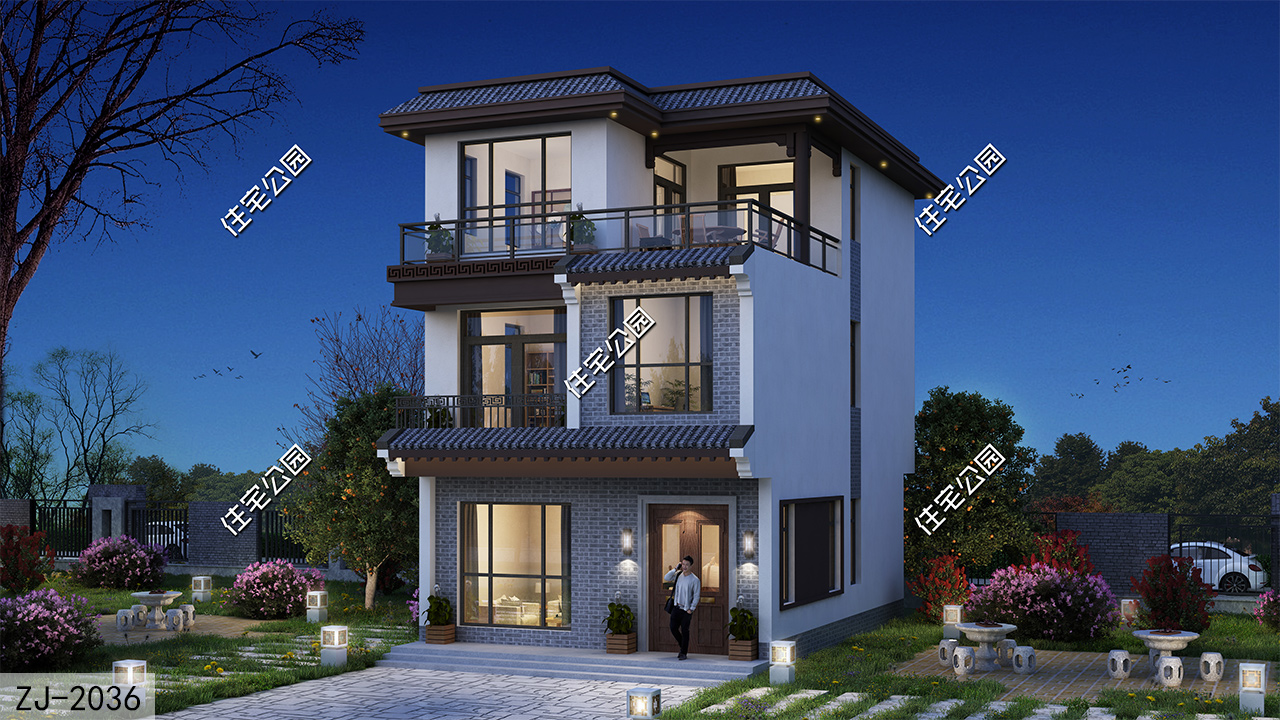 Renovation of a new Chinese-style three-storey residence with an area ...