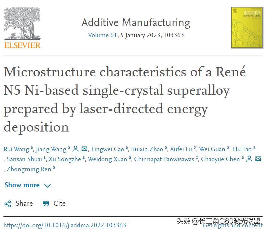 Microstructure and Mechanical Properties of René N5 Ni-based Single Crystal Superalloy Prepared ...