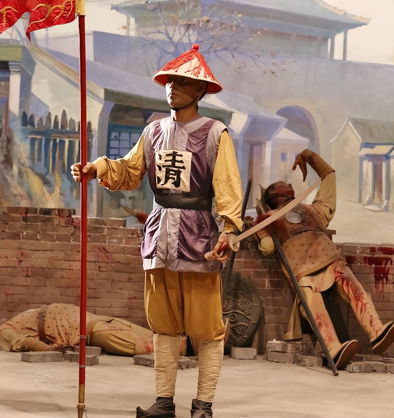 What does the "soldier, ding, pawn and brave" on the chest of the Qing ...