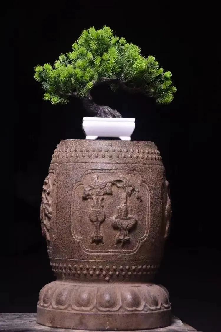 Bluestone bogu lotus stone drum - iMedia