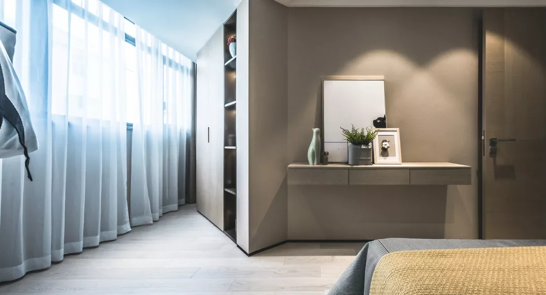 77 square meters of modern light brown three-bedroom entrance is the ...