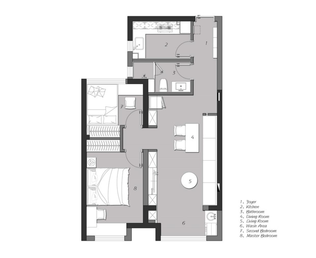 Her new home of 63 square meters is "empty". This kind of pragmatic ...