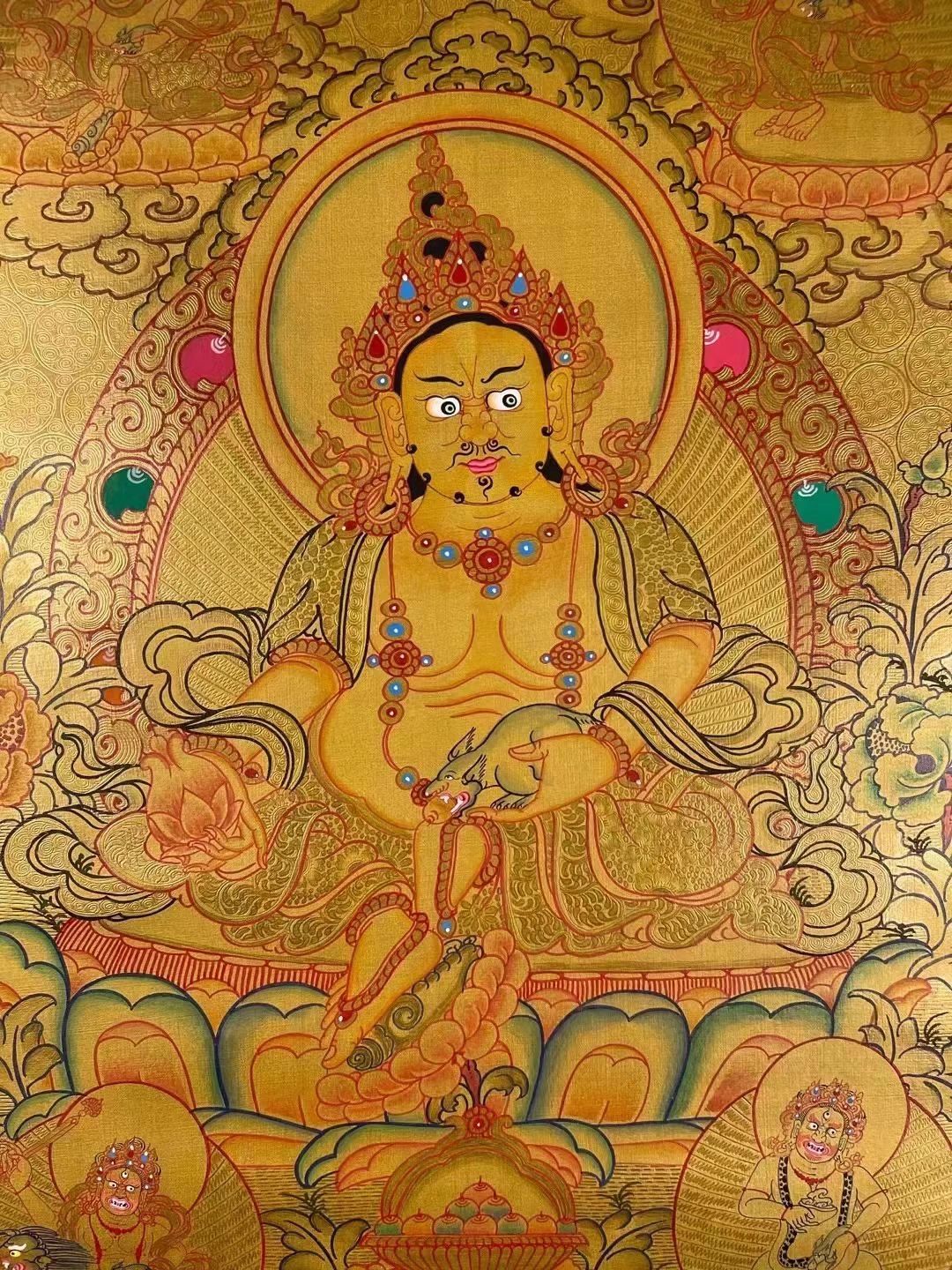 Yellow God of Wealth thangka atlas collection, fortune map collection ...