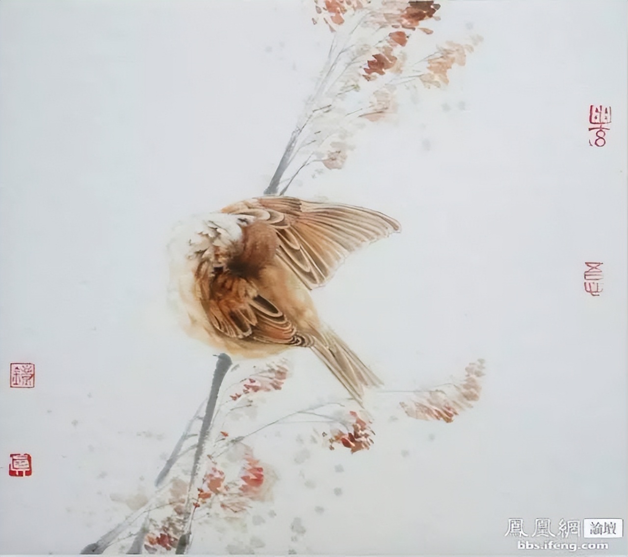 50 pictures of Zhong Zhen's fine brushwork of flowers and birds, both ...