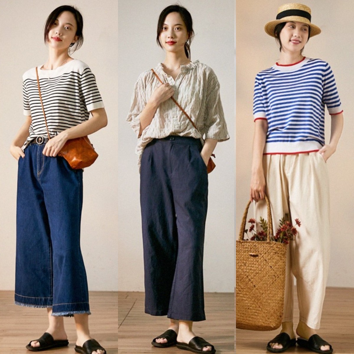 Beginning of autumn, a more fashionable way to open wide-leg pants ...