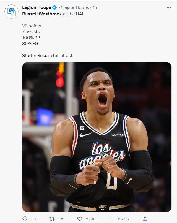 57+13+11! This is Westbrook tonight - iNEWS