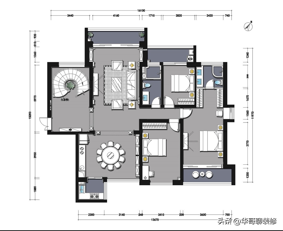 365 square meters European-style luxury style, gold foil & embroidery ...