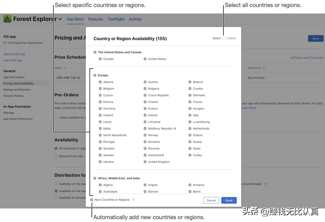 ios App Store select the country or region where the app is listed - iNEWS