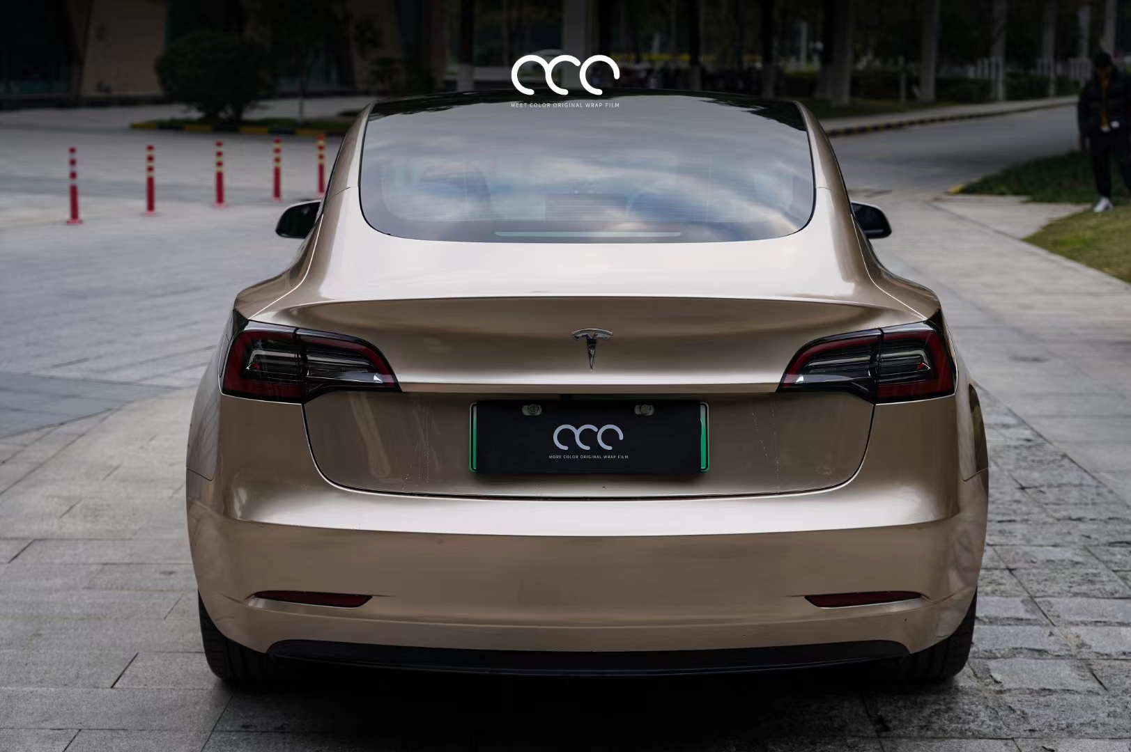 Tesla MODEL 3 Diffuse color change film metal champagne gold, gorgeous ...