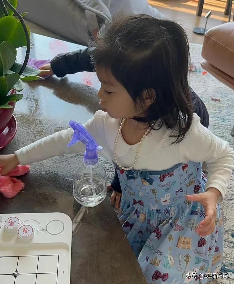 Guo Jingjing posted a group photo of her children: The younger daughter ...