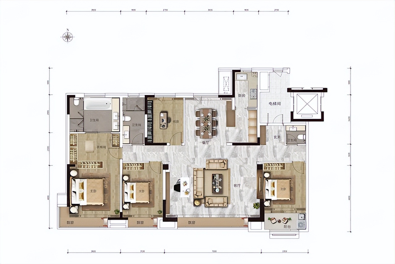 190 square meters wide-body large apartment with elegant design - iNEWS