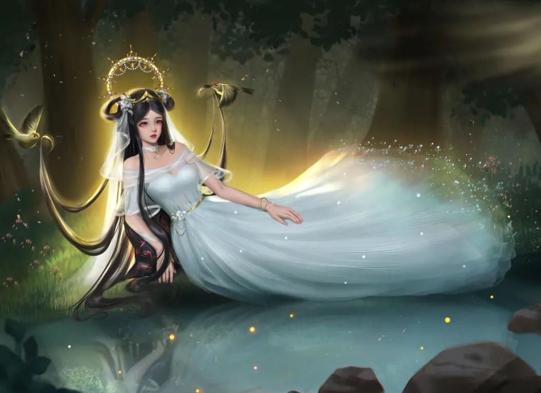 Princess Luo Li put on a pure white dress, looking holy and flawless ...