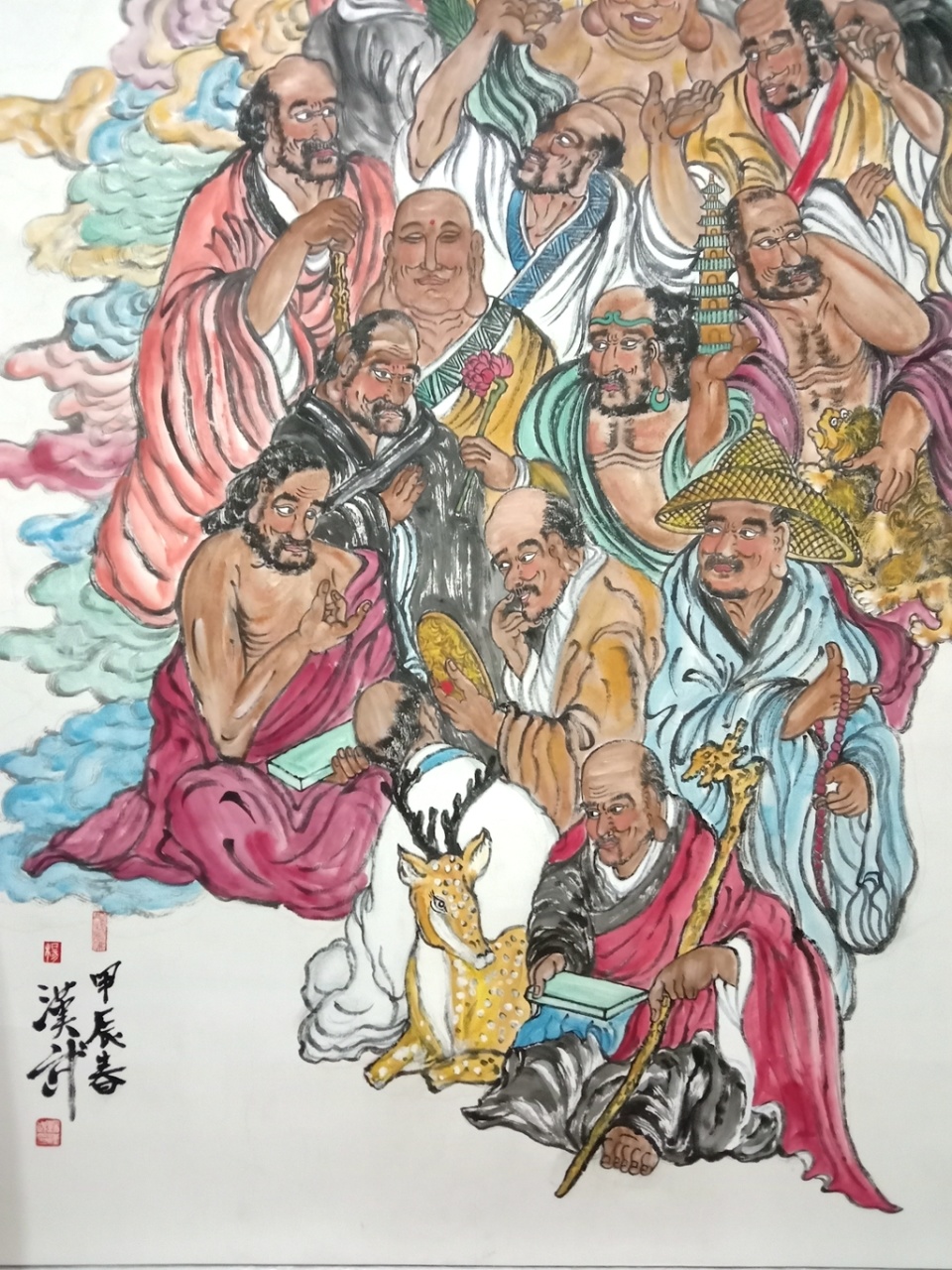 Zhong Kui painter Yang Hanwu - the latest masterpiece "Eighteen Arhats ...