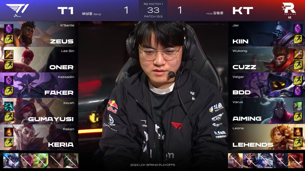 T1 fought fiercely in five rounds and won the immortal battle with KT ...