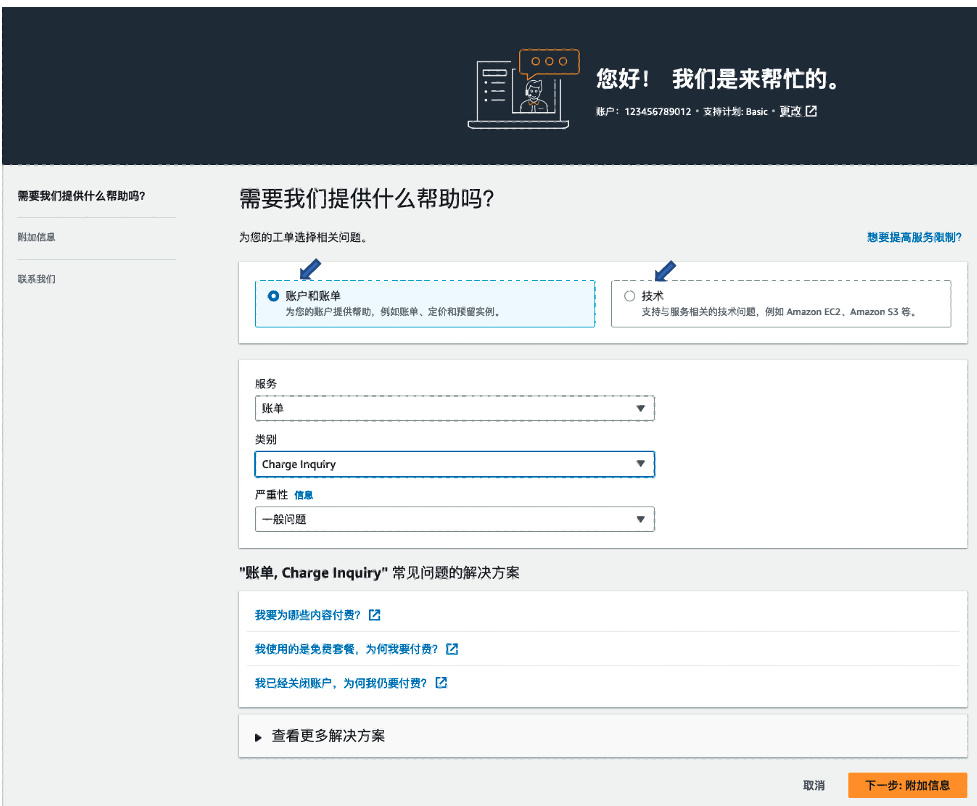 Amazon cloud technology support center preferred language section ...