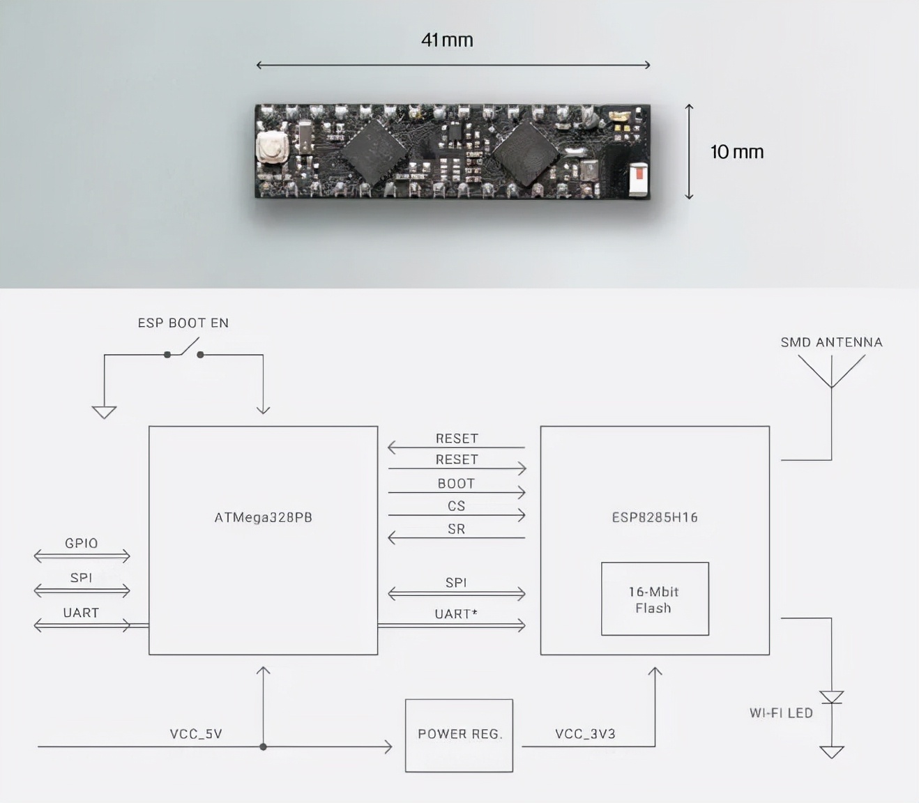 ESP8285 WiFi Jolly DIP, replacement for ATMega328P MCU on Arduino UNO ...