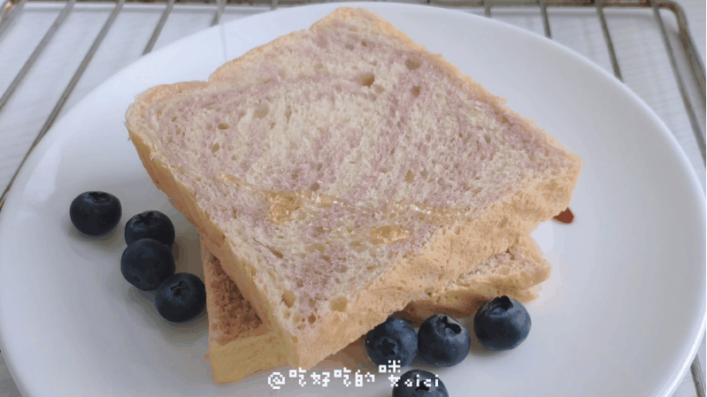 Purple potato marble toast can be made with ordinary flour, the taste ...